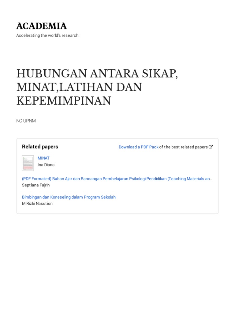 Hubungan Sikap dan Perilaku Manusia | PDF