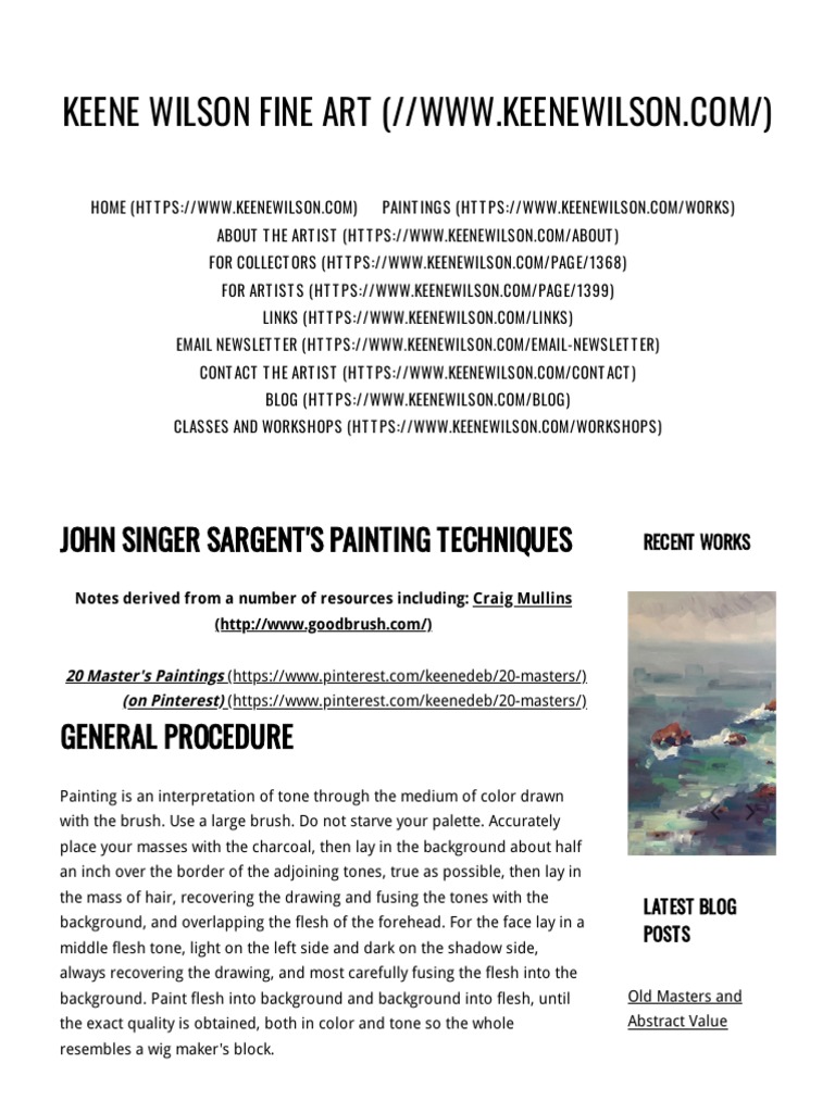 John Singer Sargent's Painting Techniques | PDF | Watercolor Painting ...