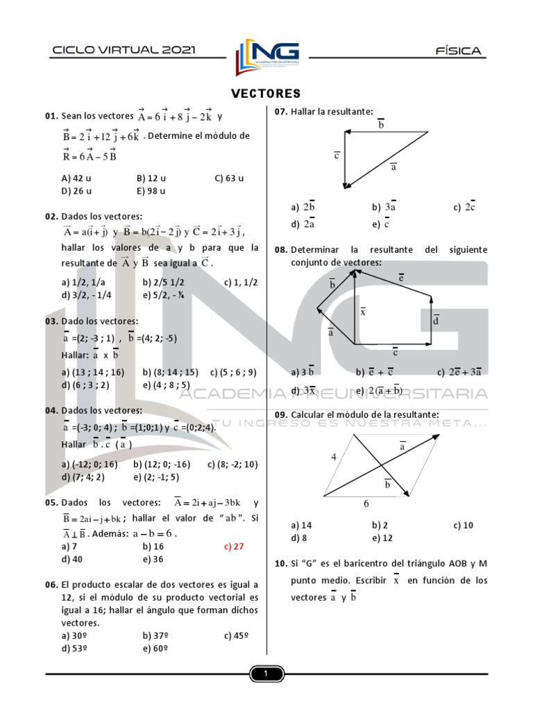 Vectores | Descargar gratis PDF | Vector Euclidiano | Álgebra lineal