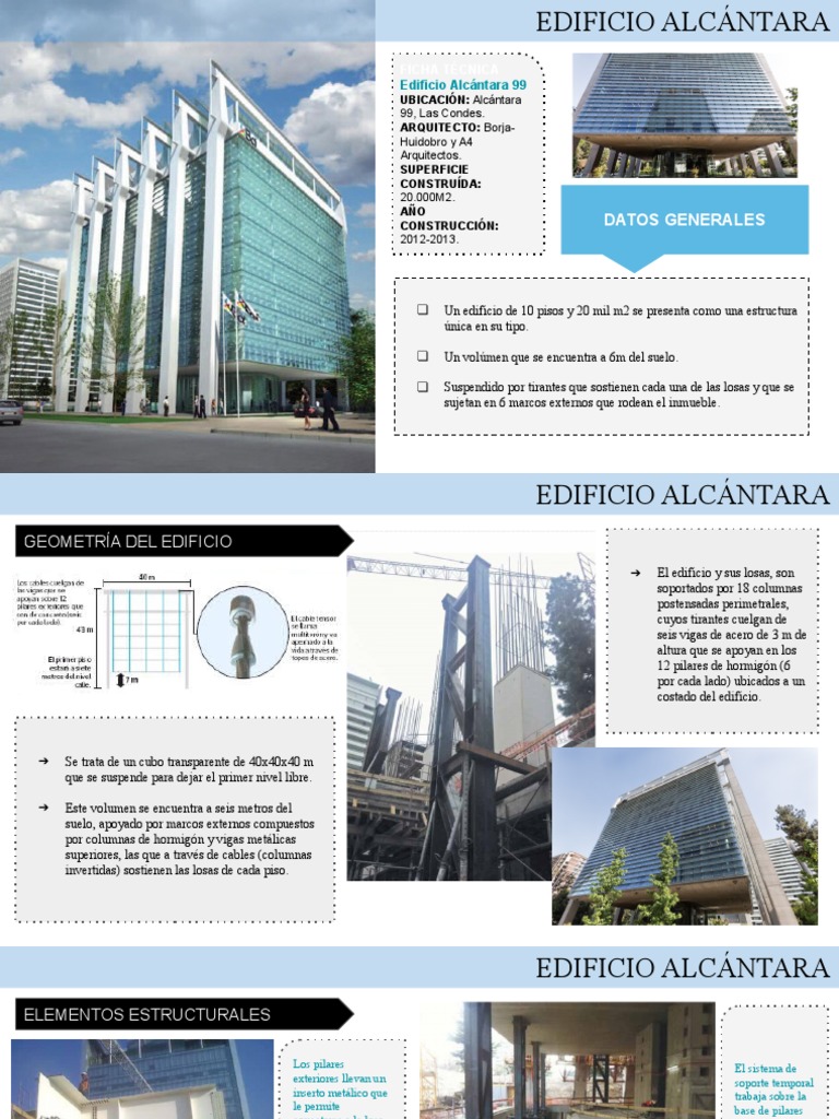 Ficha Técnica: Edificio Alcántara 99 | PDF | Hormigón | Columna