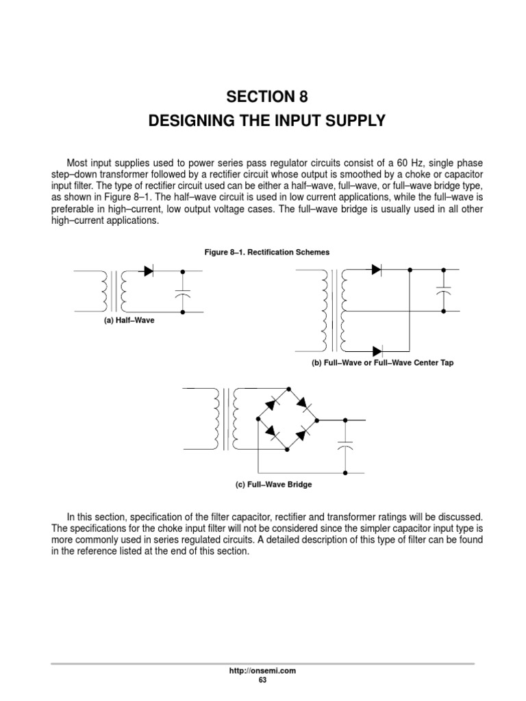 Section 8 Designing The Input Supply: Figure 8-1. Rectification Schemes ...