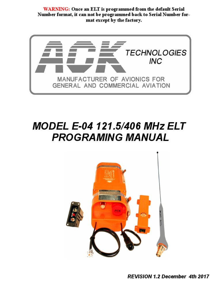 Model E-04 121.5/406 MHZ Elt Programing Manual | PDF | Icon (Computing ...