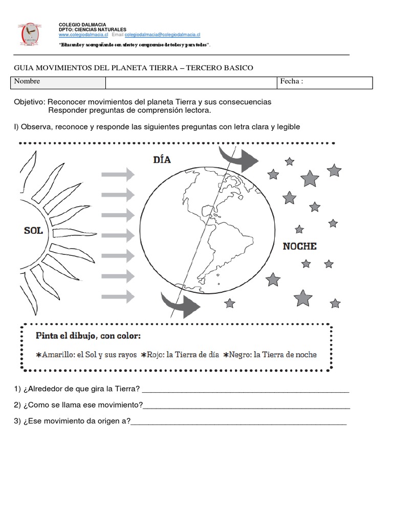 Guía 3° CS. NATURALES - Movimientos de La Tierra - 10.08.2021 | PDF ...