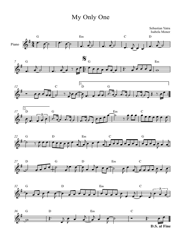 My Only One - Partitura Completa | PDF
