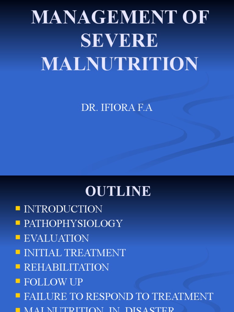 Management of Severe Malnutrition | PDF | Malnutrition | Medical ...