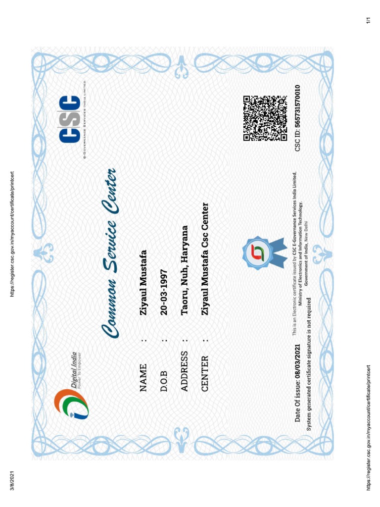 CSC Certificate 2 | PDF