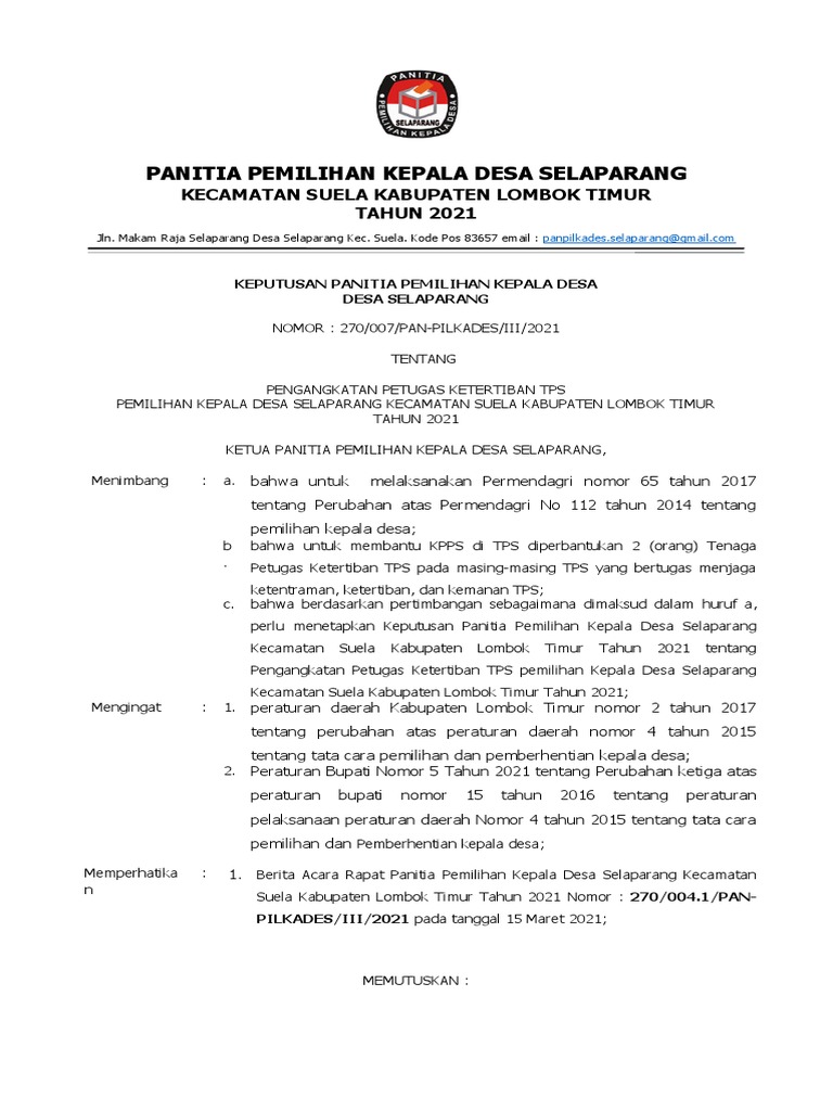 007 - SK Ketertiban TPS | PDF