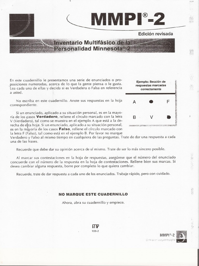 Mmpi 2 (Preguntas) | PDF