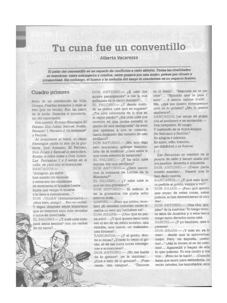 Tu Cuna Fue Un Conventillo | PDF