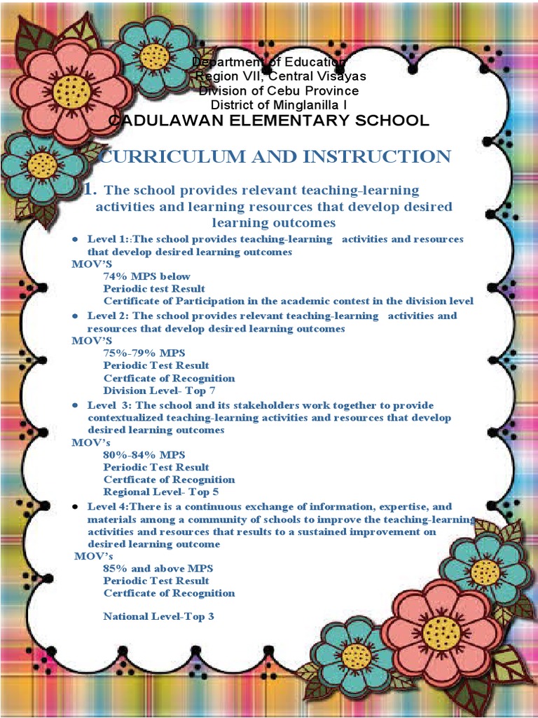 Curriculum And Instruction Sbm New Pdf Learning Curriculum