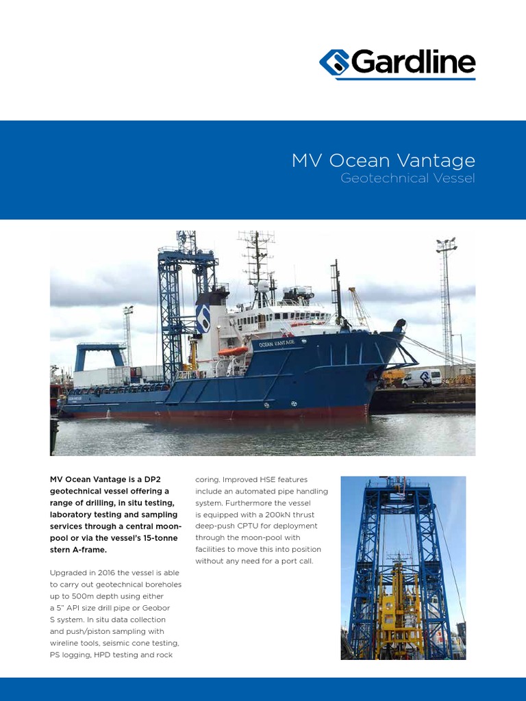 MV Ocean Vantage: Geotechnical Vessel | PDF | Geotechnical Engineering