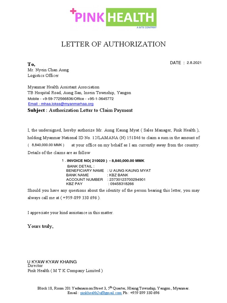 Letter of Authorization: DATE: 21.6.21 | PDF