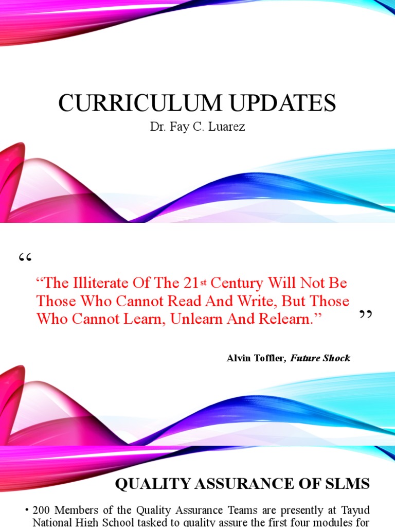 Curriculum Updates: Dr. Fay C. Luarez | PDF | Teachers | Learning