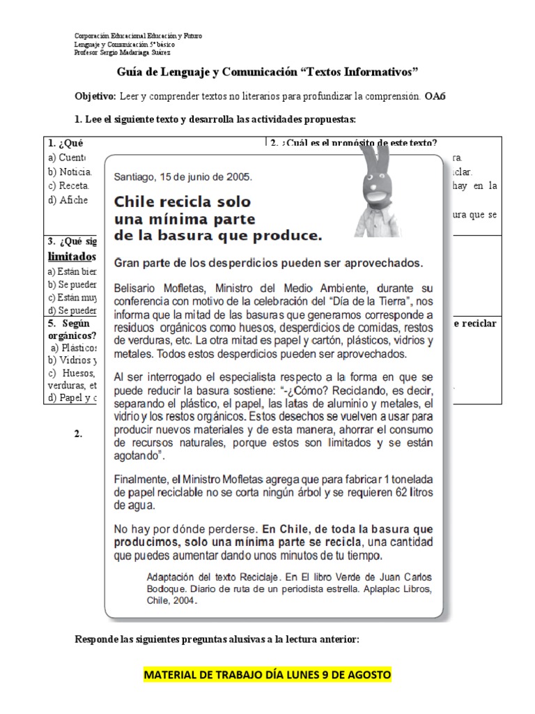 Guía Texto Informativo | PDF