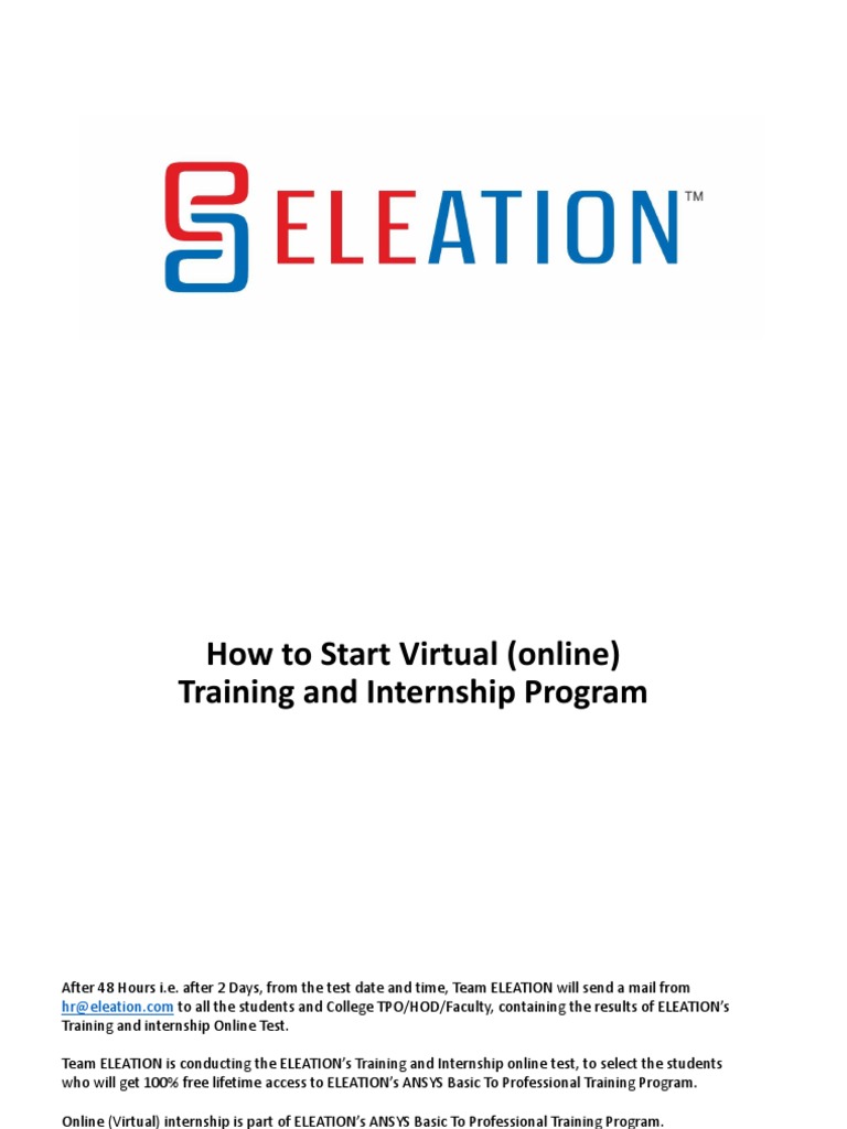 Free ANSYS Training & Internship Guide | PDF | Login | Internship