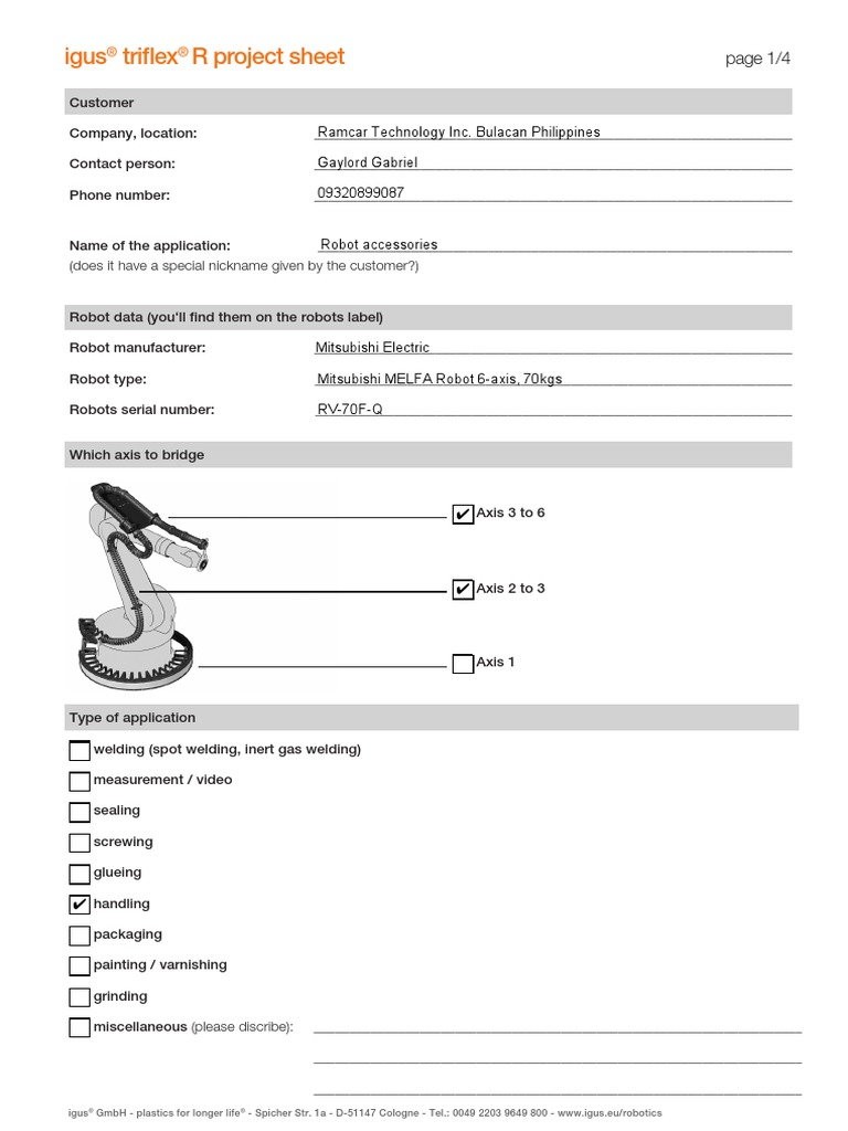 Checklist Robotic | PDF | Mechanical Engineering | Equipment