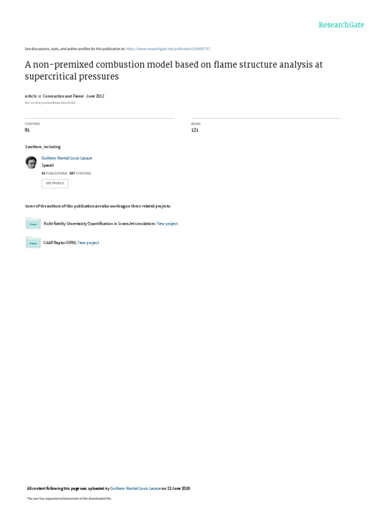 A Non-Premixed Combustion Model Based On Flame STR | PDF | Combustion ...