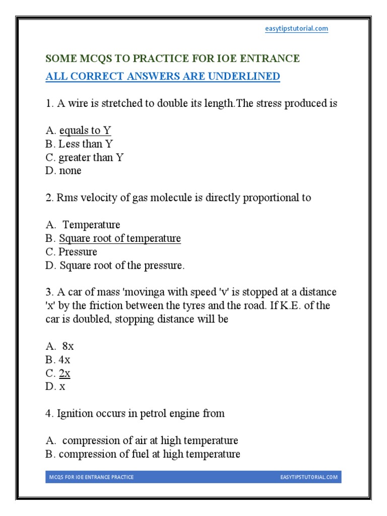 IOE Entrance MCQ Practice Questions | PDF | Transformer | Electron