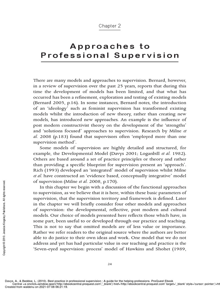 Approaches To Professional Supervision | Download Free PDF | Profession ...