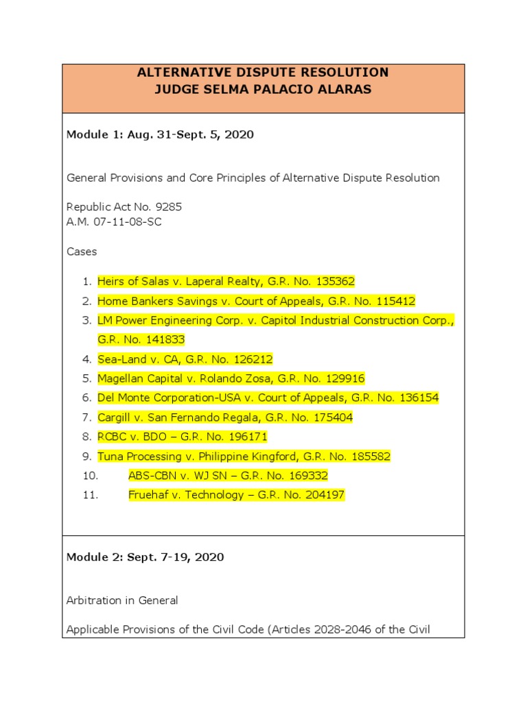 Alternative Dispute Resolution | PDF | Alternative Dispute Resolution ...