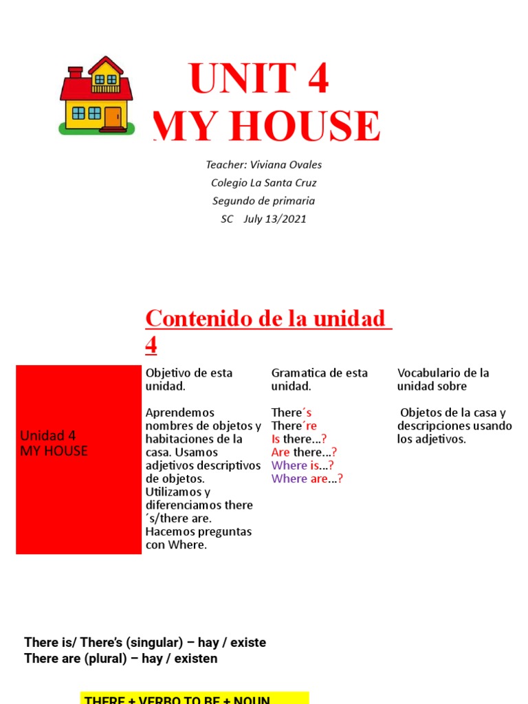 Unidad 4: Mi Casa en Inglés | PDF
