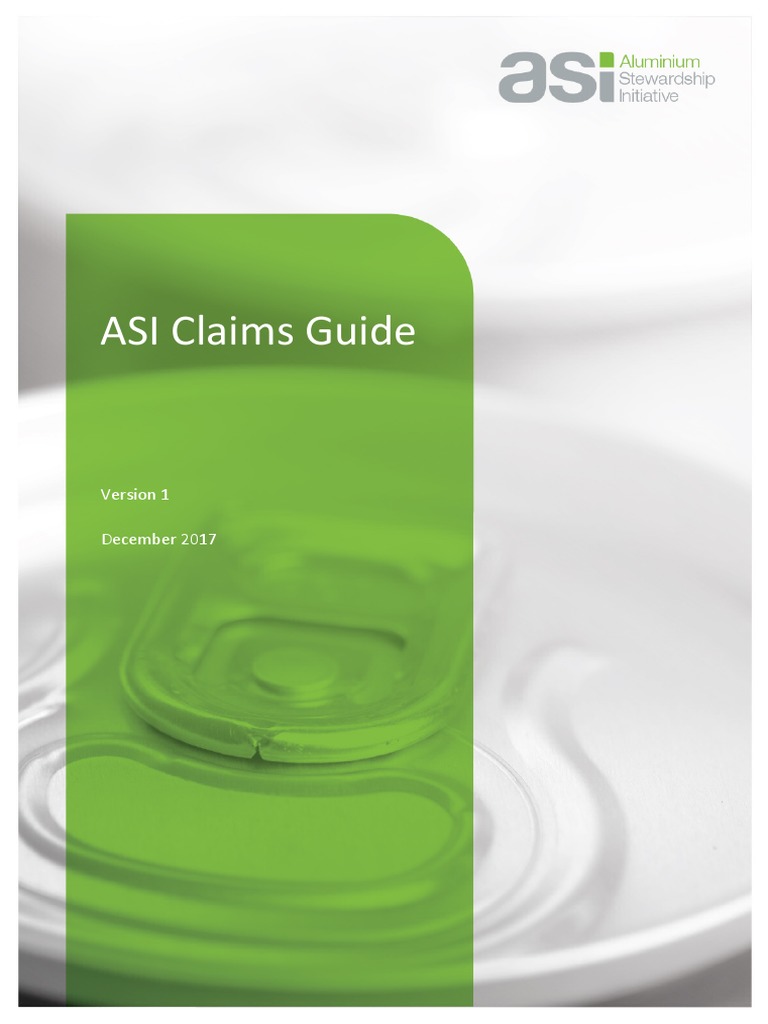 ASI Claims Guide V1 Dec2017 | PDF | Marketing | Certification