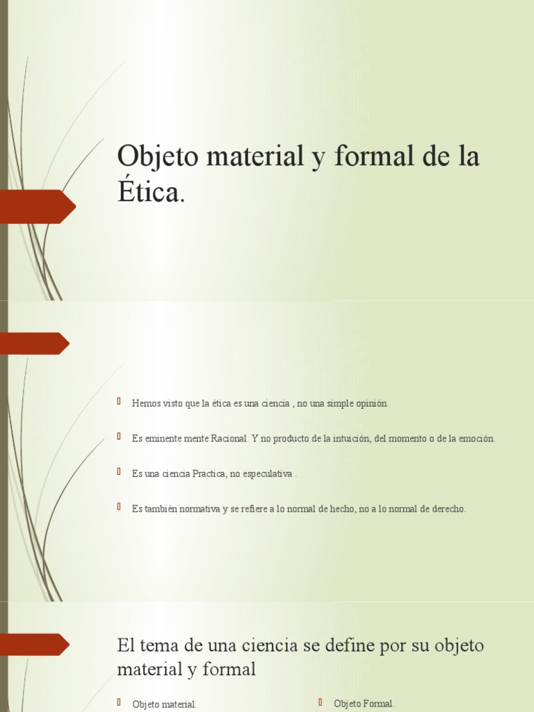 Objeto Material y Formal de La Ética | PDF