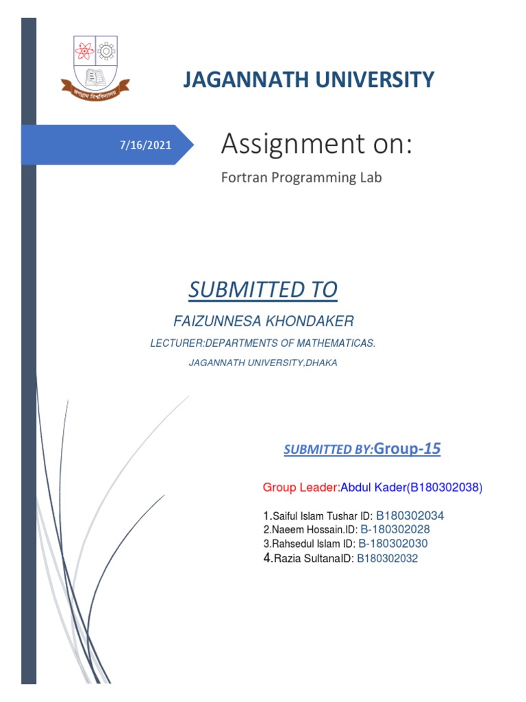 Assignment On:: Jagannath University | PDF