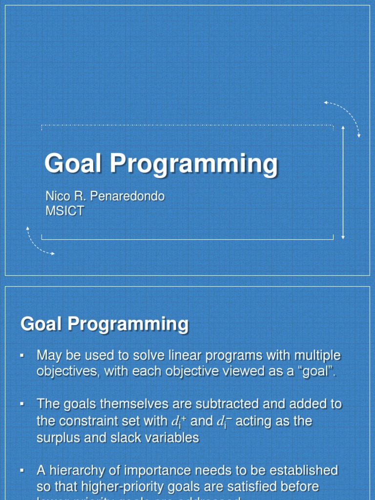 Goal Programming Explained for Multiple Objectives and Deviation ...