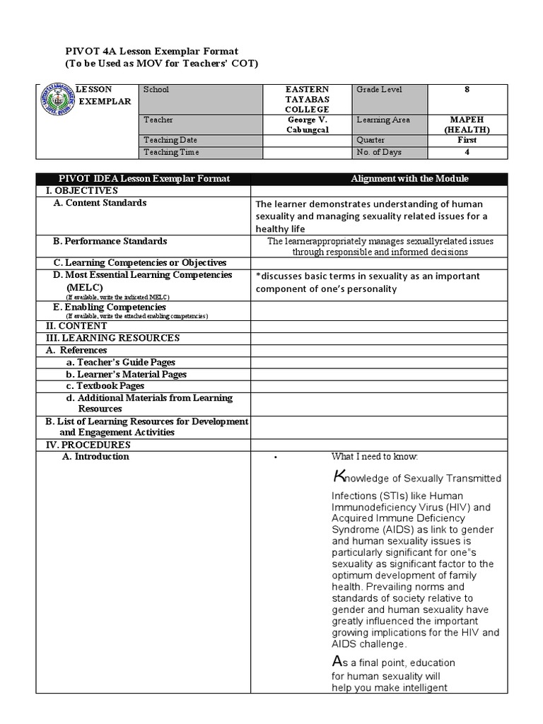 Pivot Idea Templates 2 | PDF | Learning | Hiv/Aids