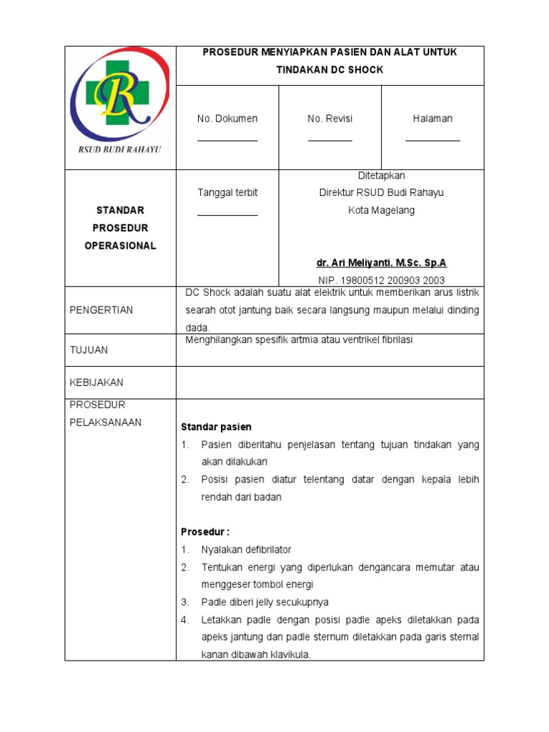 SOP HCU - DC Shock | PDF