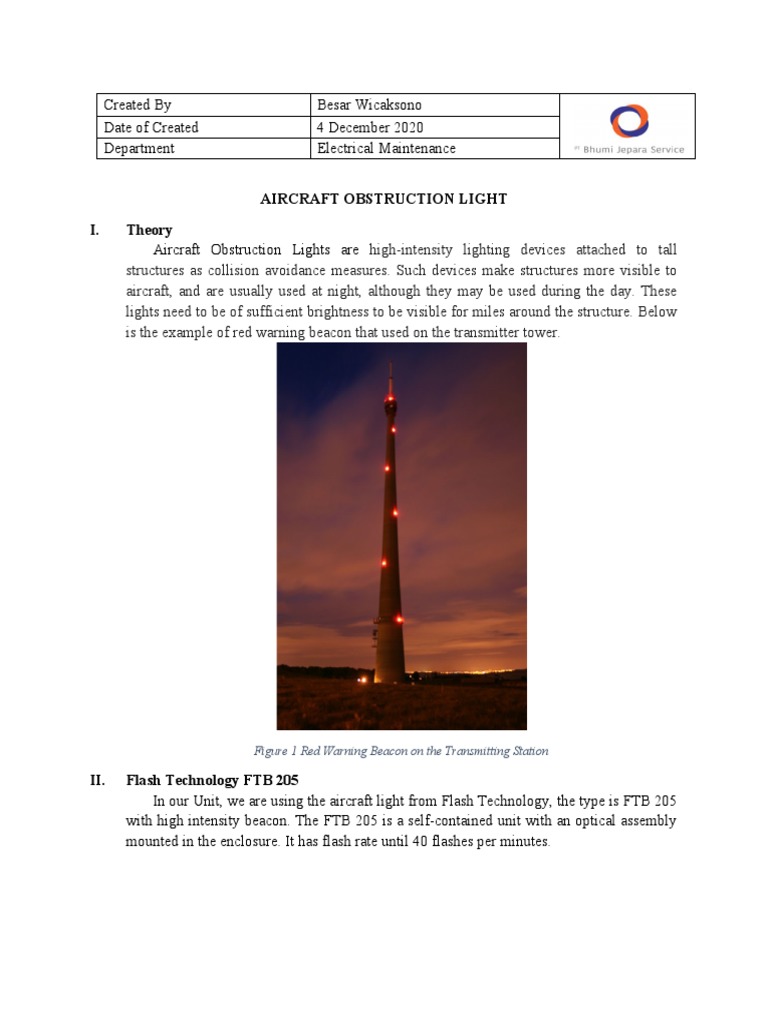 Aircraft Obstruction Light | PDF | Equipment | Electrical Components