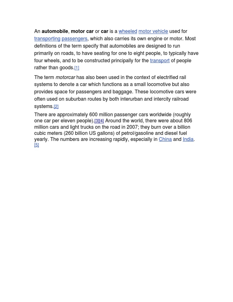 Overview of Automobiles and Their Use | PDF | Business