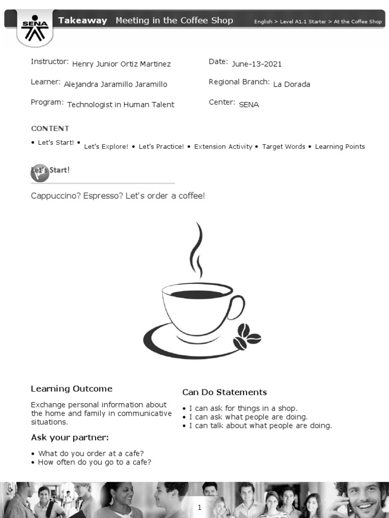 Meeting in The Coffee Shop | PDF | Coffeehouse | Syntax