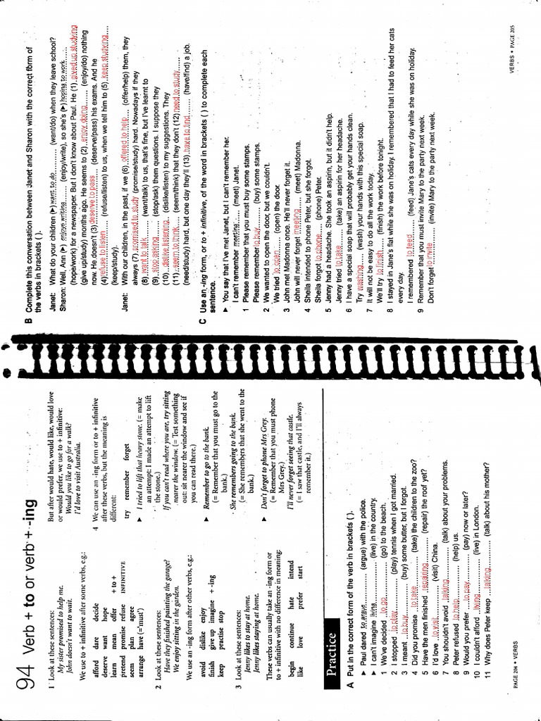 Geround Vs Infinitive | PDF
