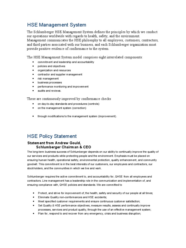 HSE Management System | PDF | Safety | Risk Management