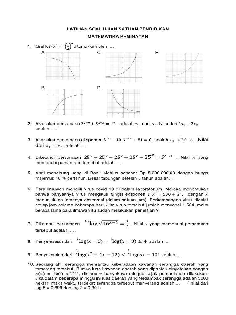 Latihan Soal USP-2 Mat Peminatan | PDF
