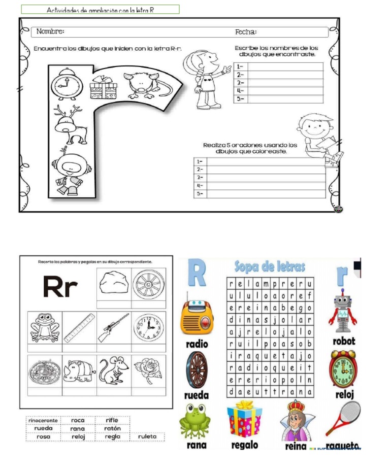 Actividades de Ampliación Con La Letra R | PDF