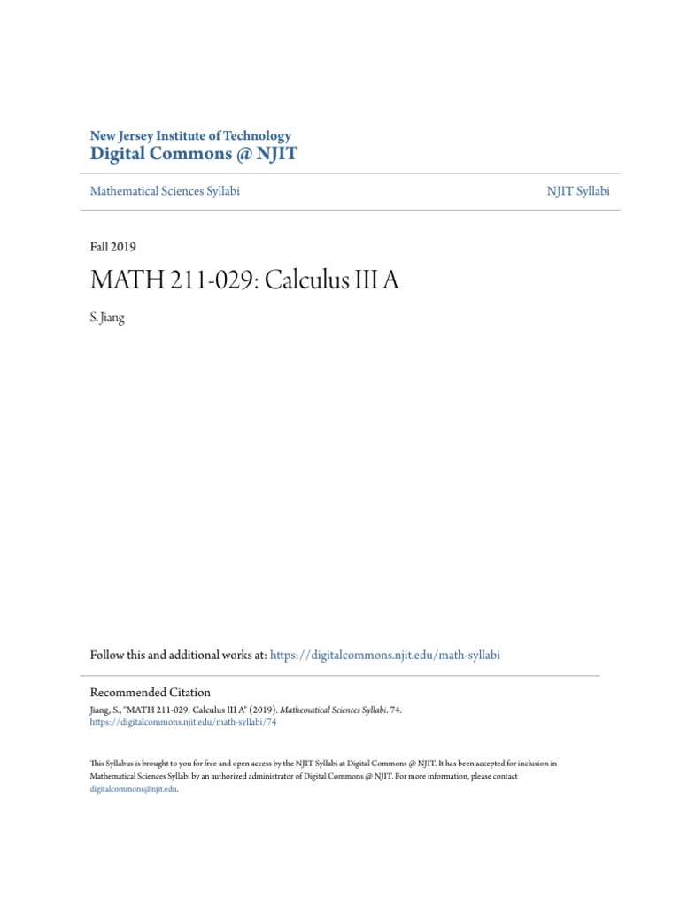Math 211-029 - Calculus III A | PDF | Test (Assessment) | Theoretical ...
