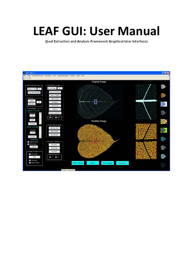 Leaf GUI User Manual | PDF | Graphical User Interfaces | Image Segmentation