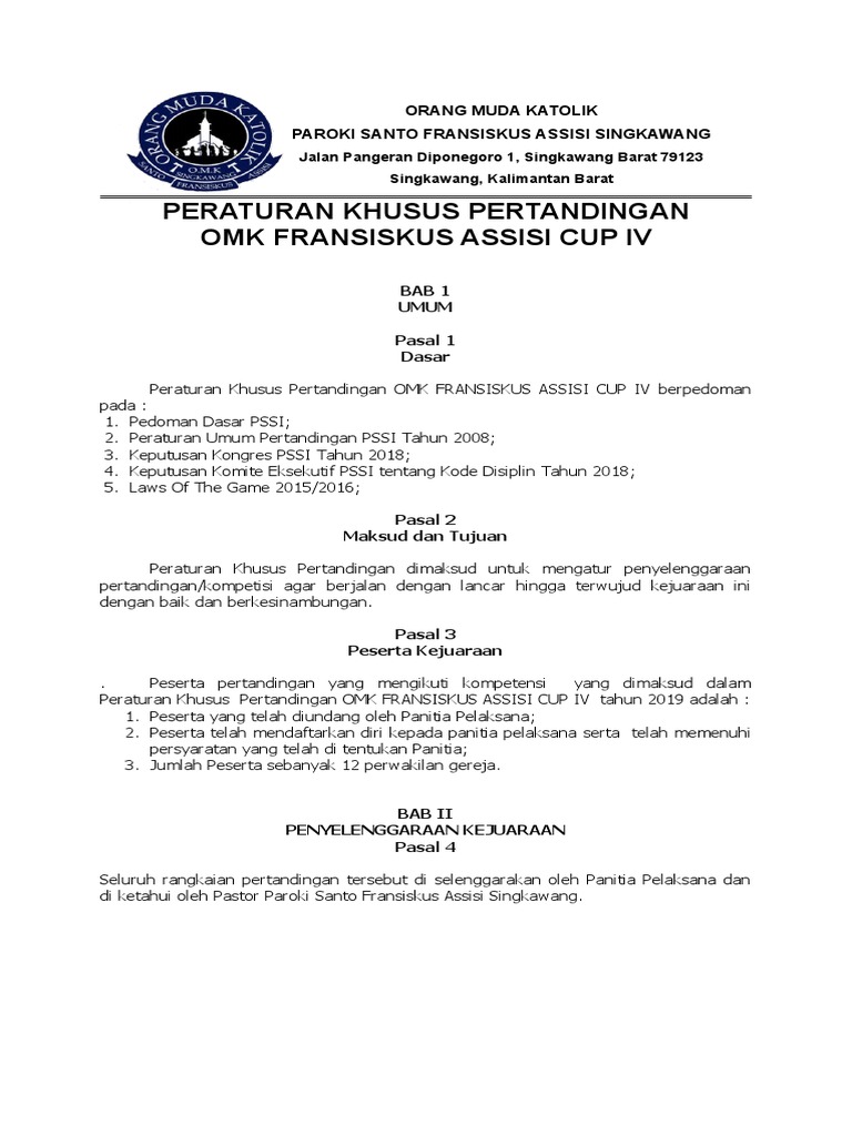 Aturan Khusus Turnamen Futsal | PDF