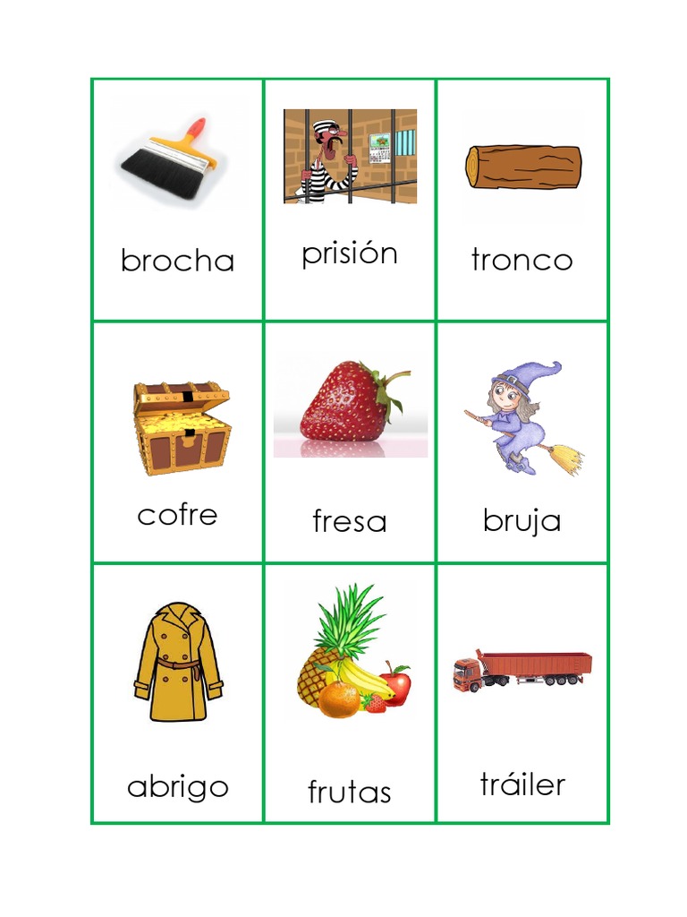 Loteria y Memorama Con Silabas Com. (BR, CR, GR, TR, PR) | PDF