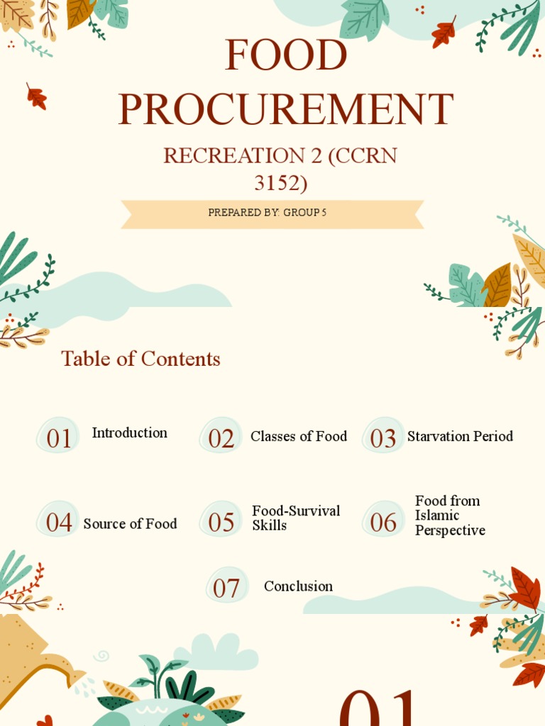 Food Procurement Group 5 | PDF | Foods | Fat