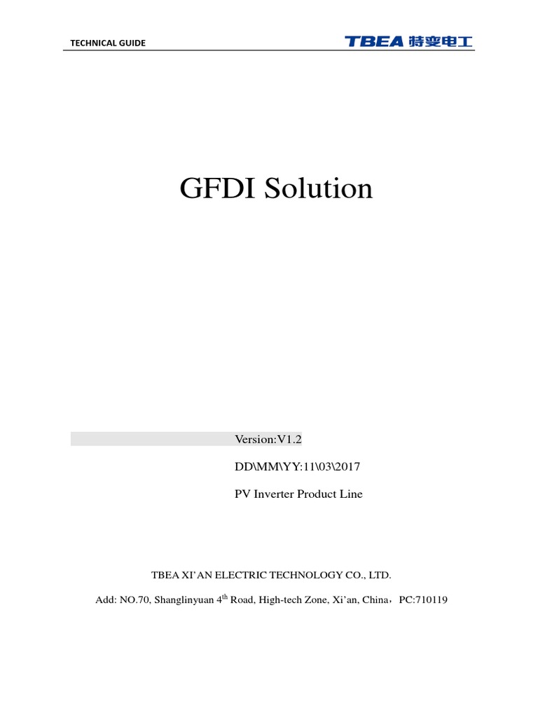 GFDI Solution | PDF | Direct Current | Power Inverter