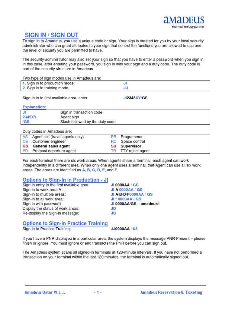 Amadeus Basic Training Manual | PDF | Airlines | Aviation