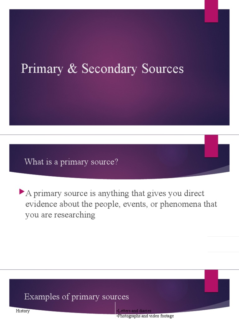 Primary or Secondary Sources | PDF | Primary Sources | Information