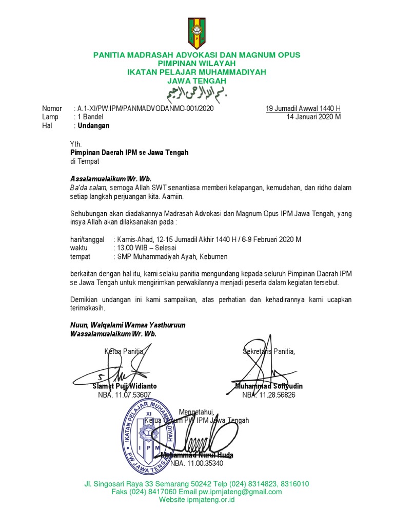 001 Undangan PD IPM | PDF