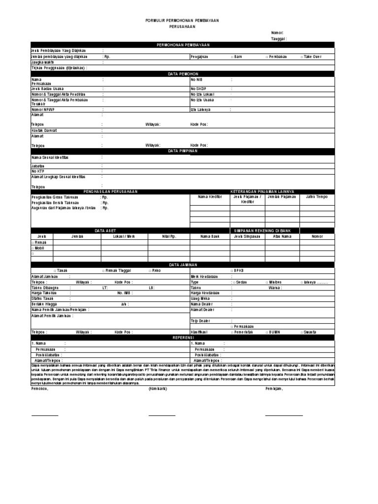 Formulir Aplikasi Perusahaan | PDF