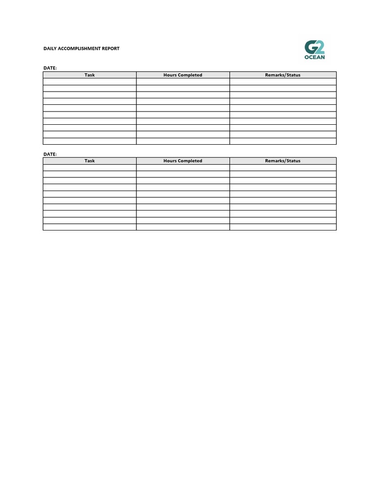 Daily Accomplishment Report Template | PDF