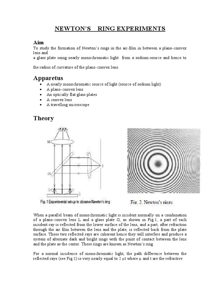 Newton'S Ring Experiments | PDF | Radiation | Electromagnetism